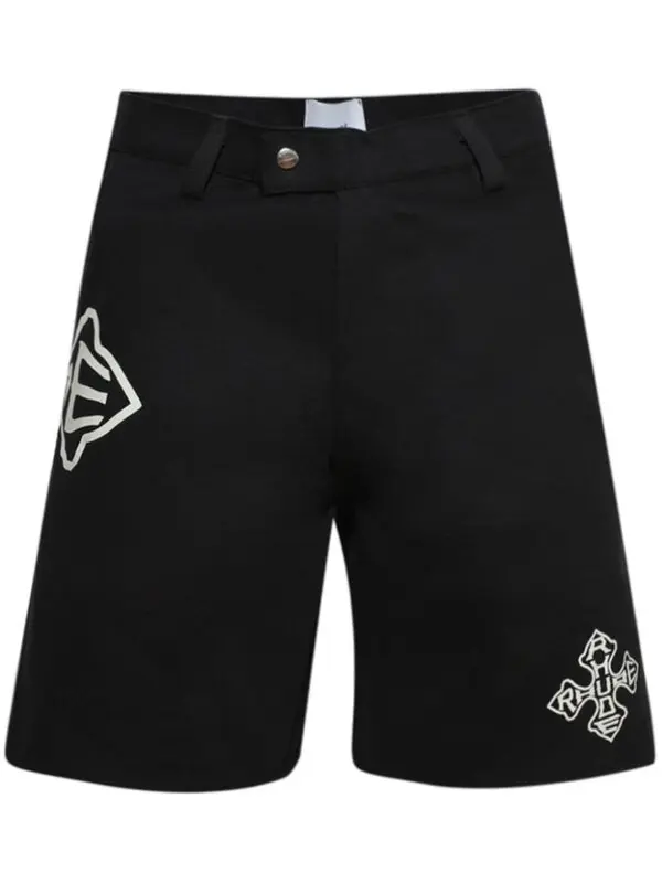 Rhude Cross-logo Twill Shorts