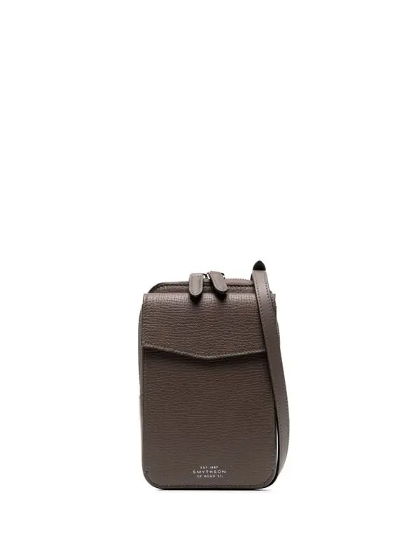 Smythson Crossbody Pouch Bag - Brown
