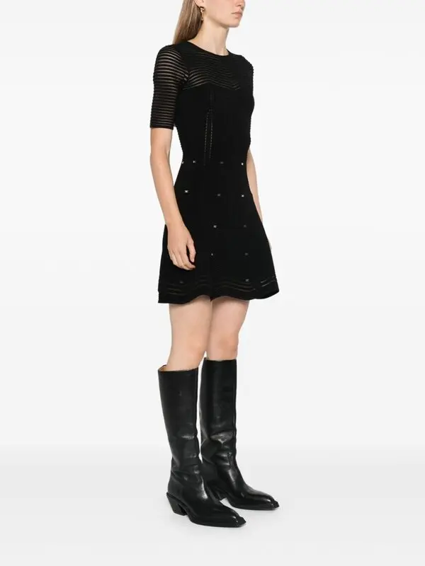 Elisabetta Franchi Herringbone-pattern Mini Dress