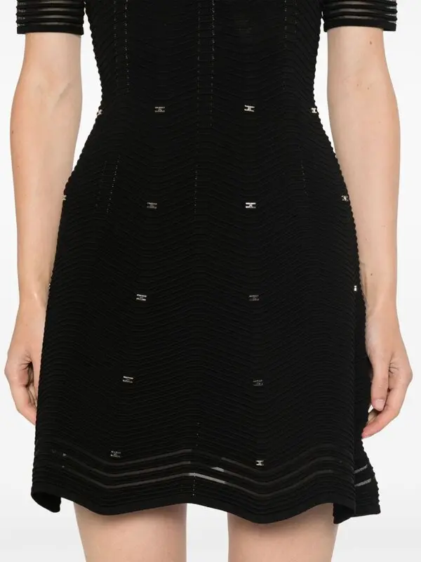 Elisabetta Franchi Herringbone-pattern Mini Dress