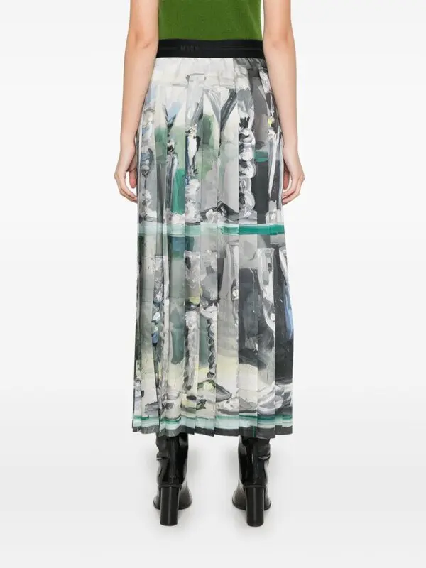 MSGM Pleated Maxi Skirt