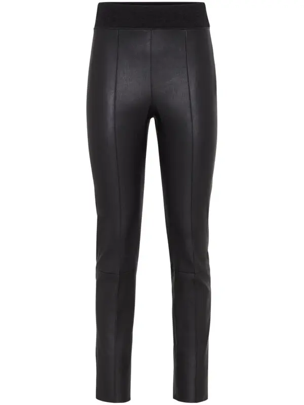 Brunello Cucinelli Leather Leggings - Black