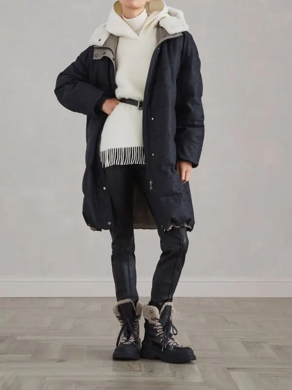 Brunello Cucinelli Leather Leggings - Black