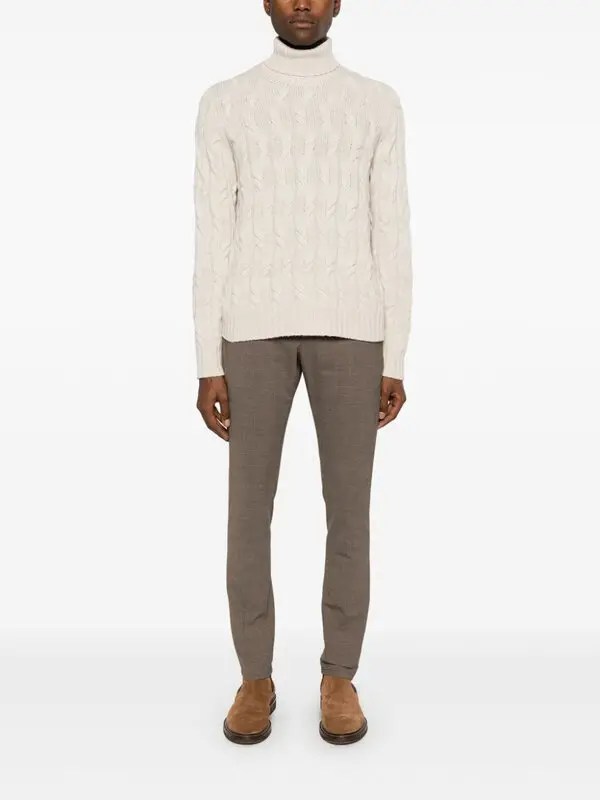 DRUMOHR Turtleneck Cashmere Sweater - Neutrals