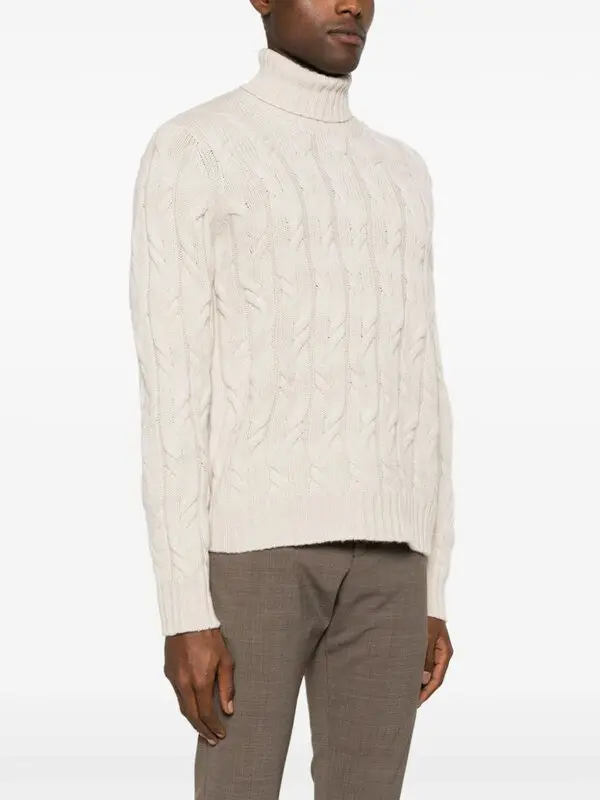 DRUMOHR Turtleneck Cashmere Sweater - Neutrals