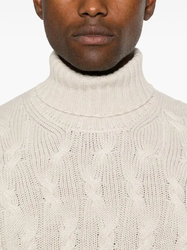 DRUMOHR Turtleneck Cashmere Sweater - Neutrals