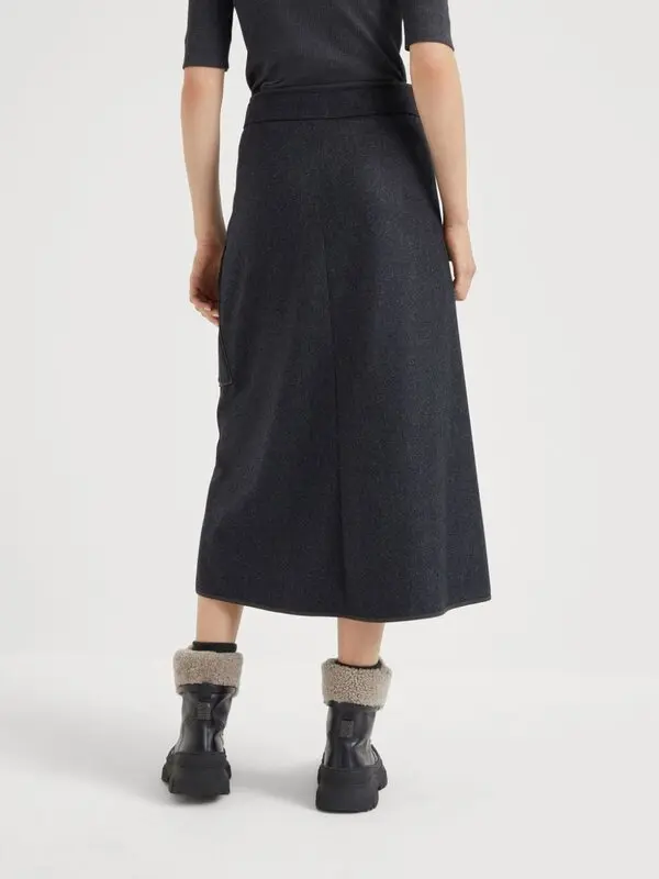 Brunello Cucinelli Wrap-design Midi Skirt - Black