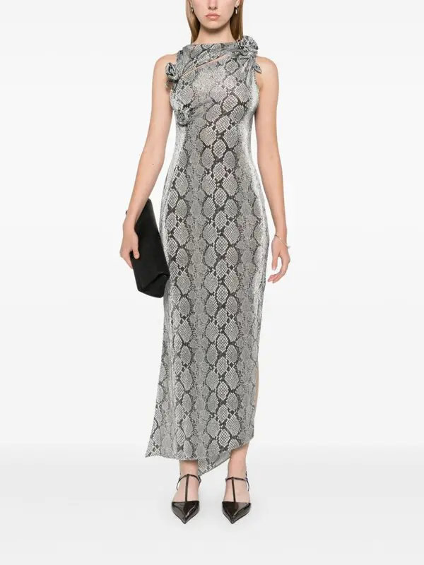 Coperni Snake-print Flower Gown