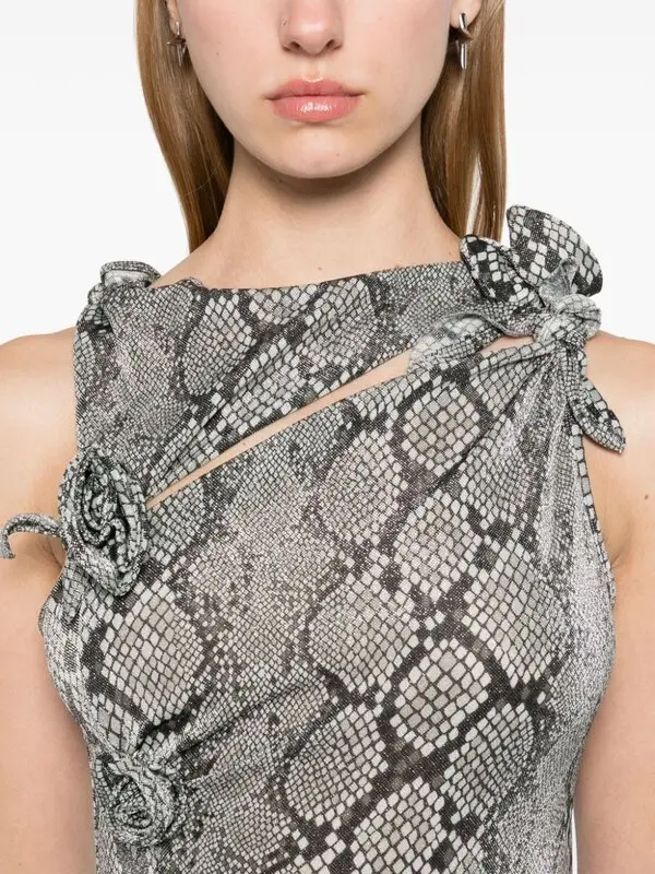 Coperni Snake-print Flower Gown