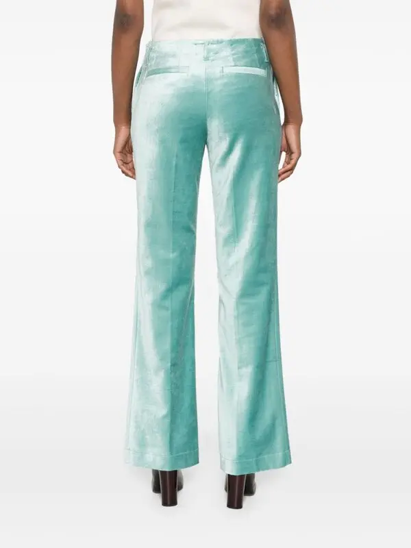 FORTE_FORTE Straight-leg Velour Trousers - Blue
