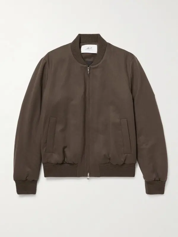Mr P. Padded Cashmere-blend Bomber Jacket - Brown