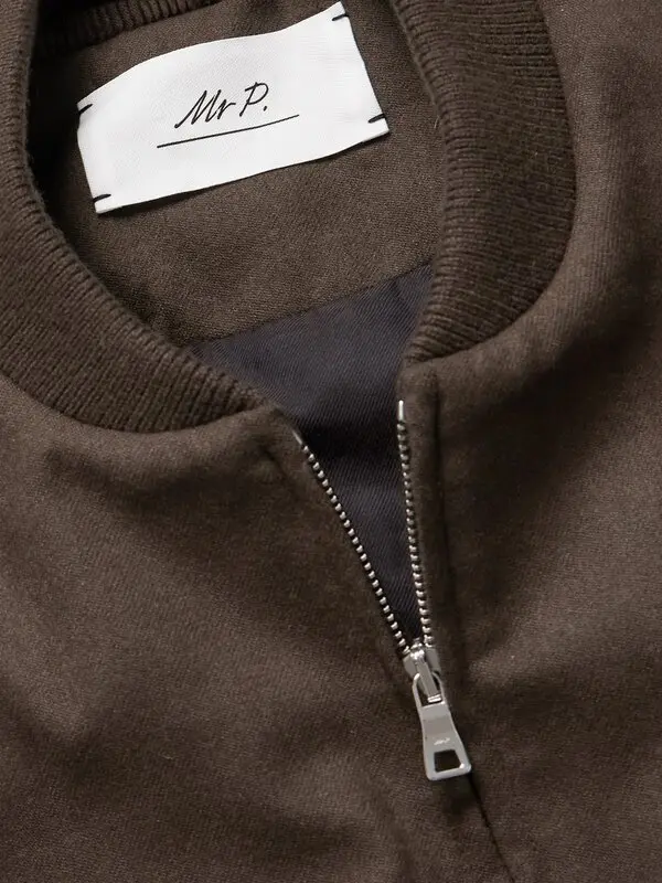 Mr P. Padded Cashmere-blend Bomber Jacket - Brown