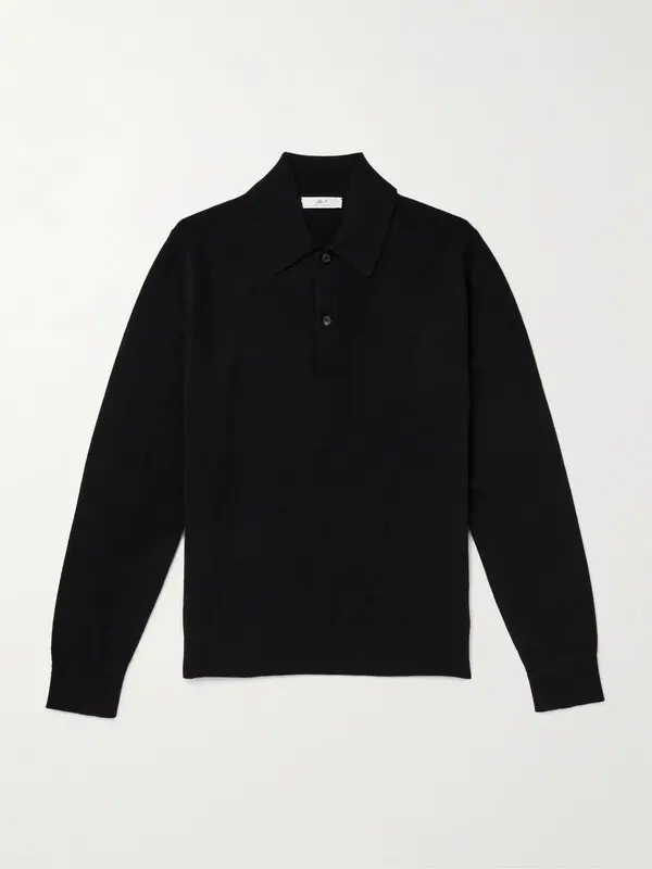 Mr P. Cliff Cashmere Polo Shirt - Black