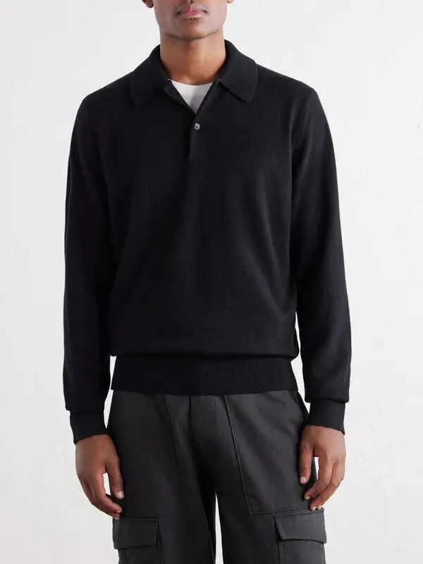 Mr P. Cliff Cashmere Polo Shirt - Black