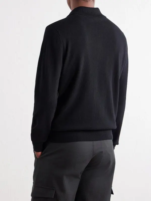 Mr P. Cliff Cashmere Polo Shirt - Black