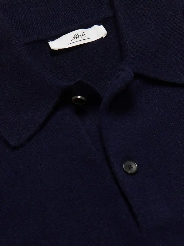 Mr P. Cliff Cashmere Polo Shirt - Blue