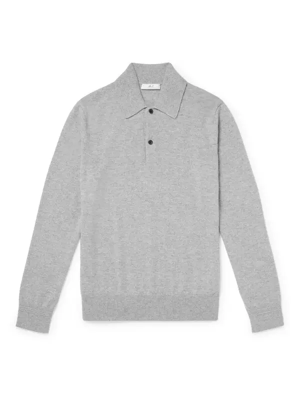 Mr P. Cliff Cashmere Polo Shirt - Gray
