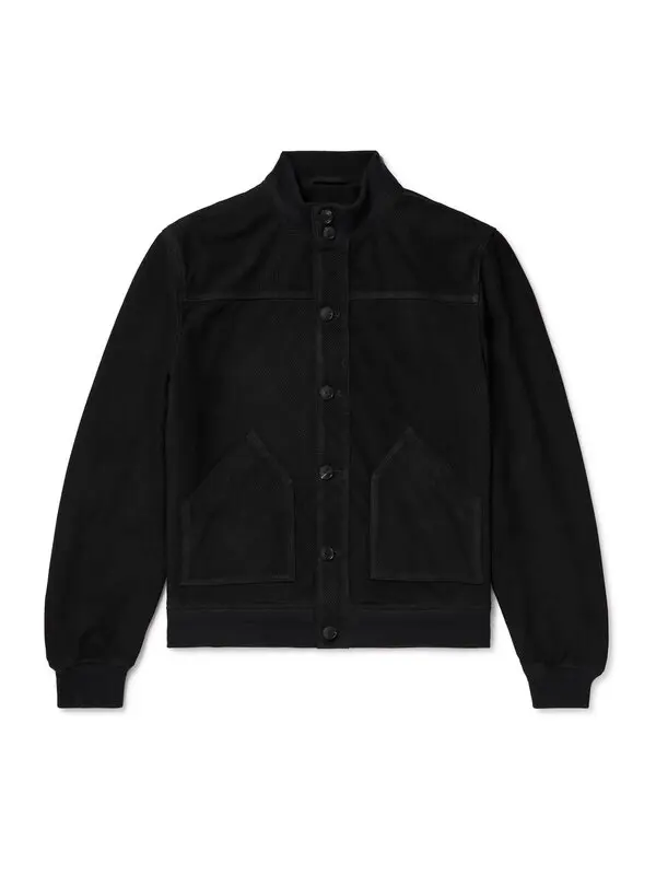 Mr P. Perforated Suede Harrington Jacket