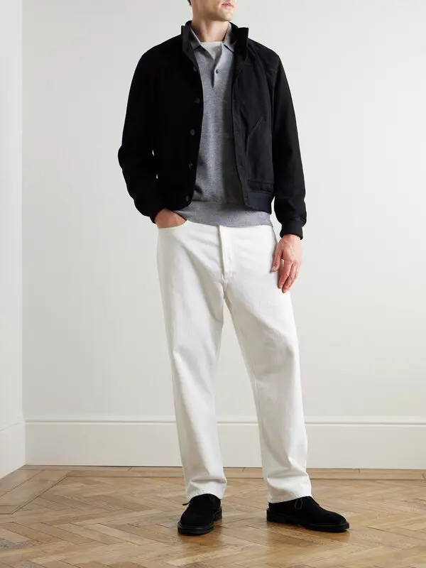 Mr P. Perforated Suede Harrington Jacket