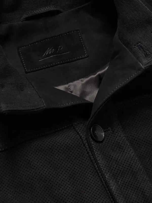 Mr P. Perforated Suede Harrington Jacket