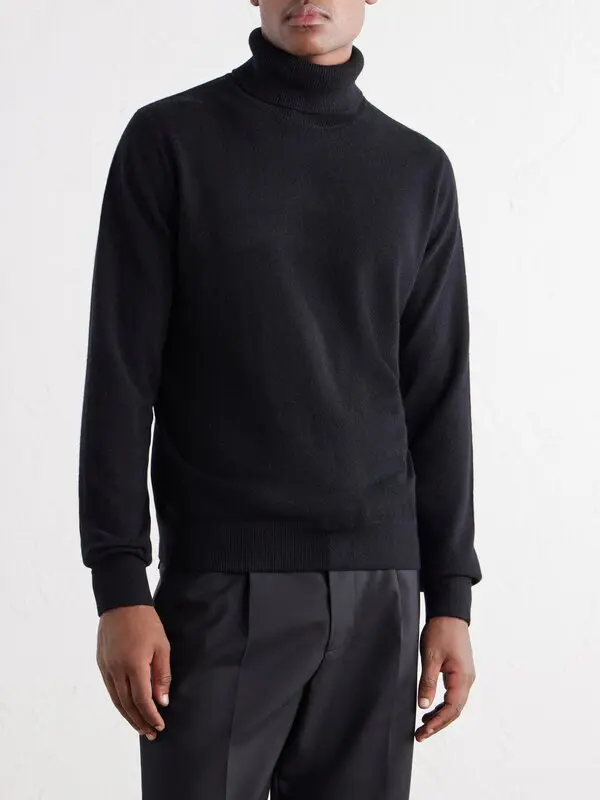 Mr P. Clyde Cashmere Rollneck Sweater - Black