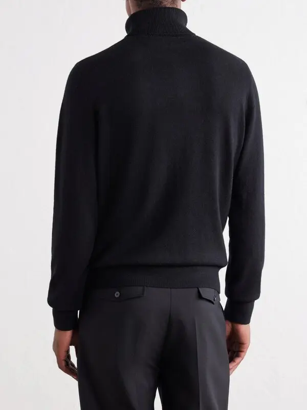 Mr P. Clyde Cashmere Rollneck Sweater - Black