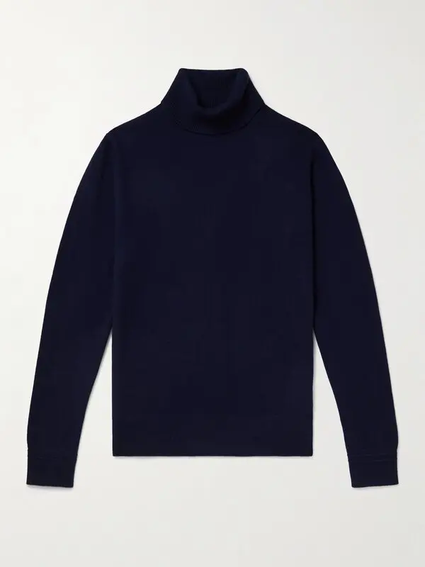 Mr P. Clyde Cashmere Rollneck Sweater - Blue