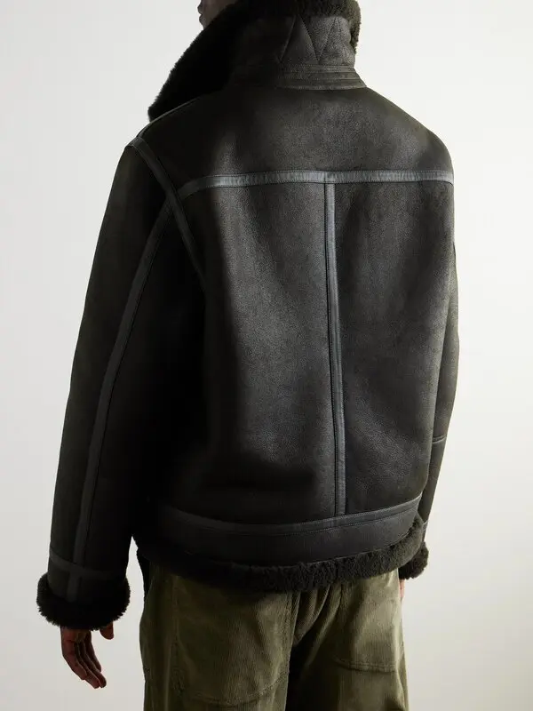 Mr P. Shearling Aviator Jacket - Green