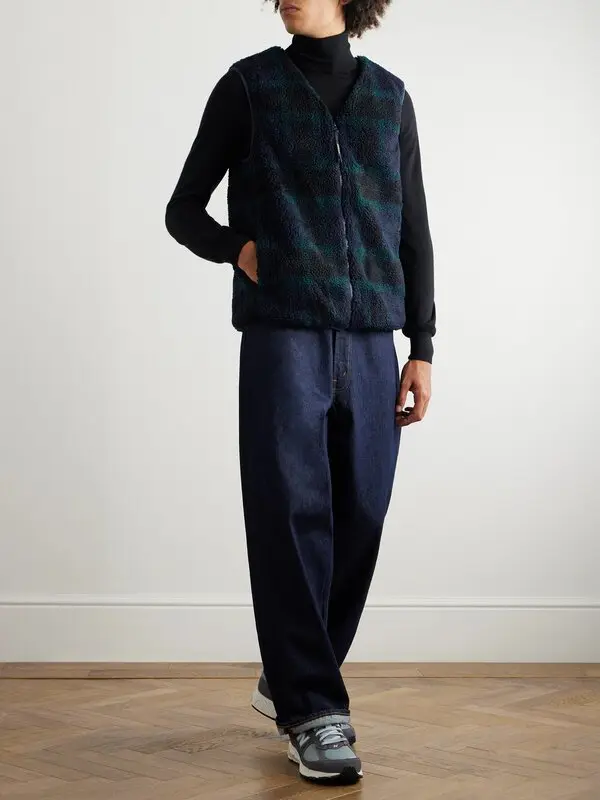BARACUTA Miller Checked Fleece Gilet