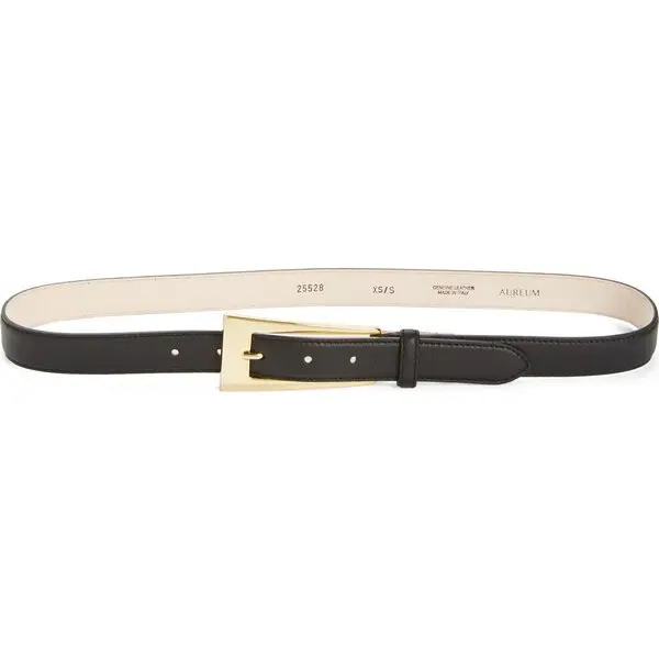 AUREUM No. 10 Leather Belt - Black Gold