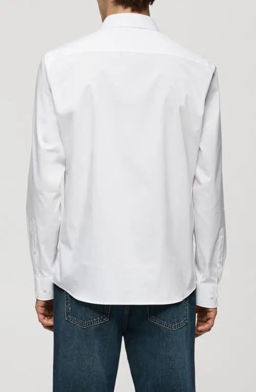 Mango Stretch Button-up Shirt - White