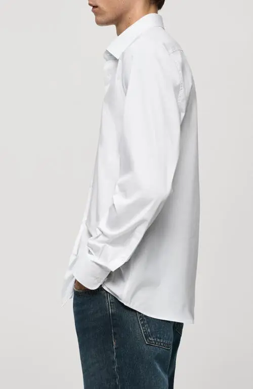 Mango Stretch Button-up Shirt - White