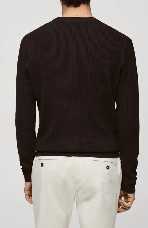 Mango Ribbed Crewneck Sweater