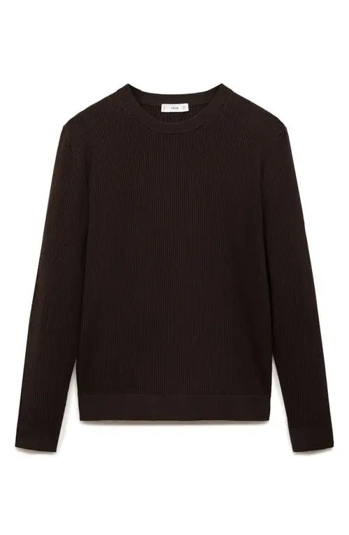 Mango Ribbed Crewneck Sweater