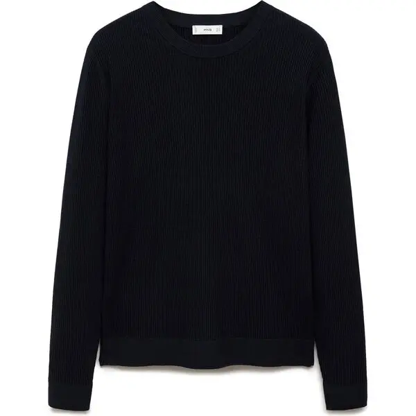 Mango Ribbed Crewneck Sweater