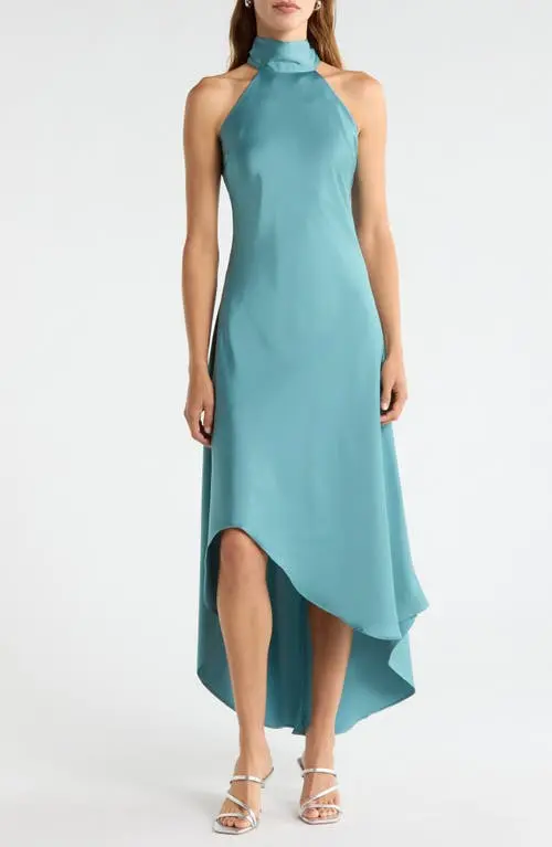 CECE DUPRAZ Tie Back High-low Gown - Peacock Teal
