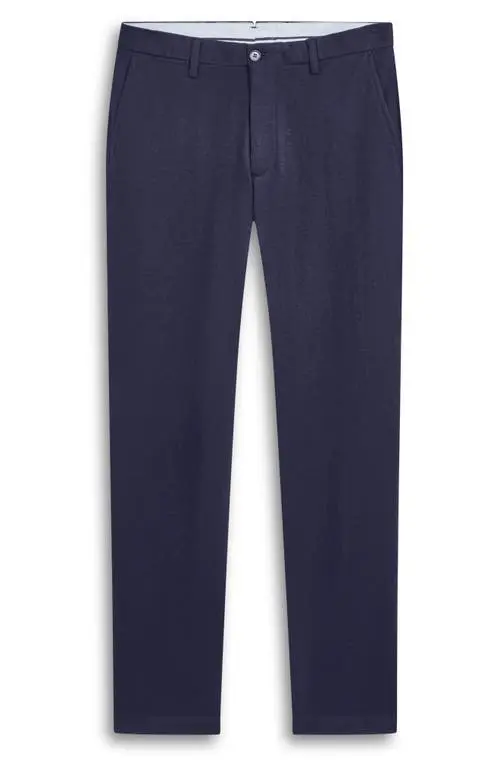 Bugatchi Flat Front Wool & Cotton Blend Chino Pants - Navy