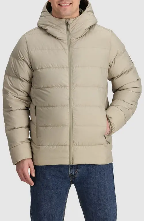 OUTDOOR RESEARCH 700 Fill Power Down Insulated Hooded Puffer Jacket - Pro Khaki
