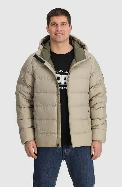OUTDOOR RESEARCH 700 Fill Power Down Insulated Hooded Puffer Jacket - Pro Khaki