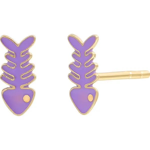 Bony Levy 14k Gold & Enamel Fish Stud Earrings - 14k Yellow Gold