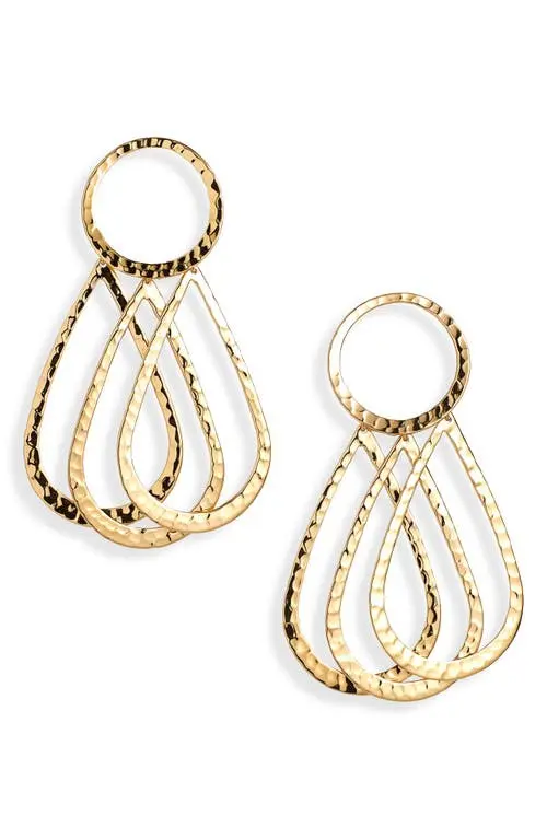 Gas Bijoux Mimi Hammered Drop Earrings - Gold