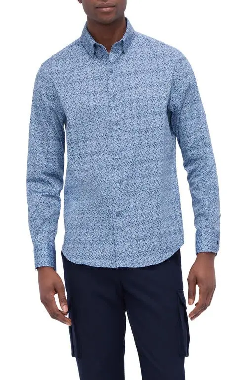 Bugatchi Karl Shaped Fit Abstract Print Stretch Button-up Shirt