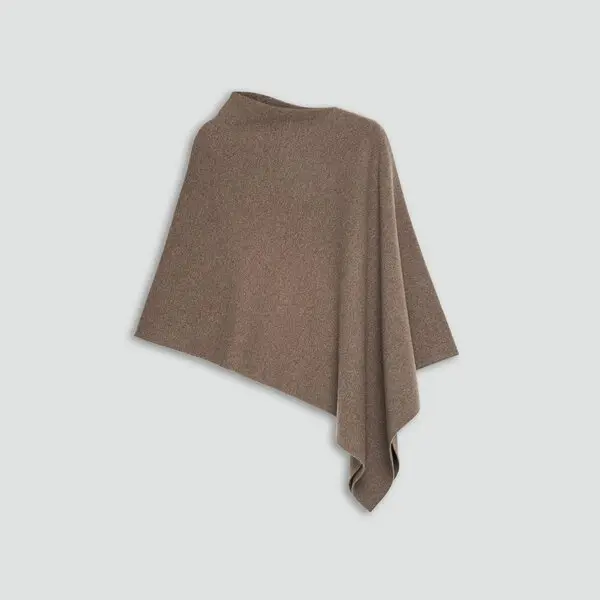 Theory Felted Wool-Cashmere Poncho - Cacao - 40% Off | Editorialist