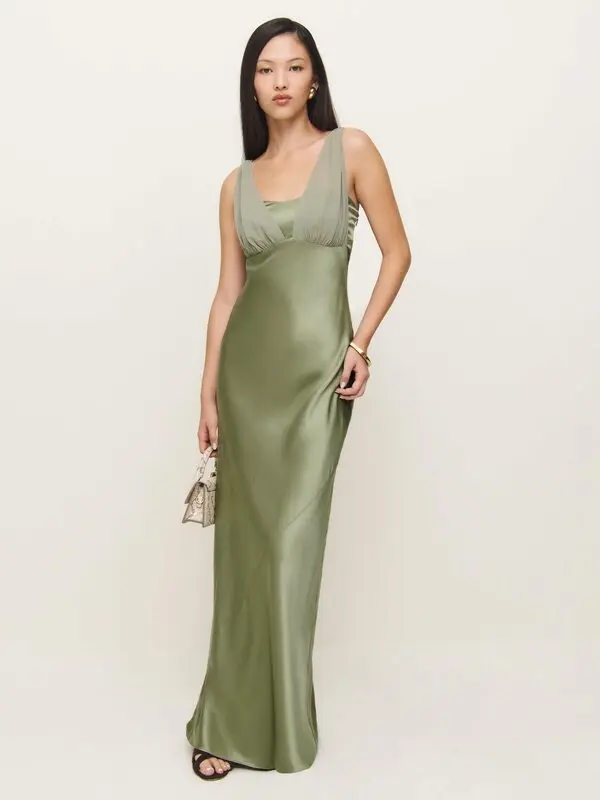 REFORMATION Lune Maxi Dress - Green