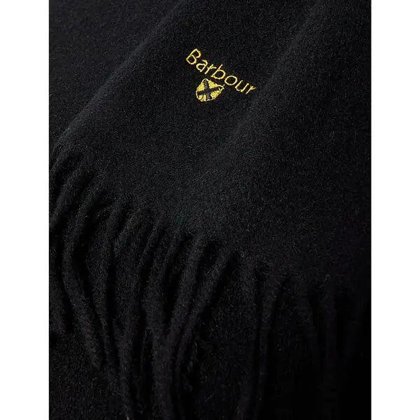 Barbour Brushed-texture Tasselled-trim Wool Scarf