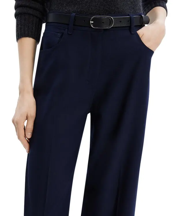 Theory Wool Straight Leg Five Pocket Trousers