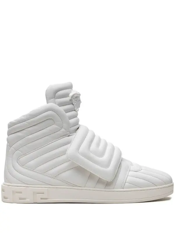 Versace Quilted High-top Sneakers