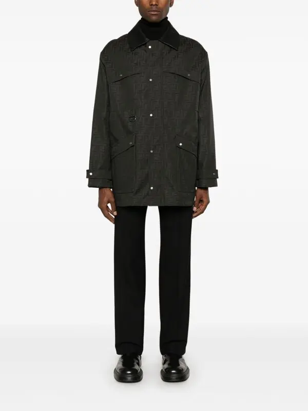 Fendi Ff-jacquard Waxed Coat