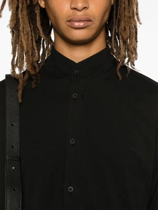 Transit Band-collar Shirt - Black