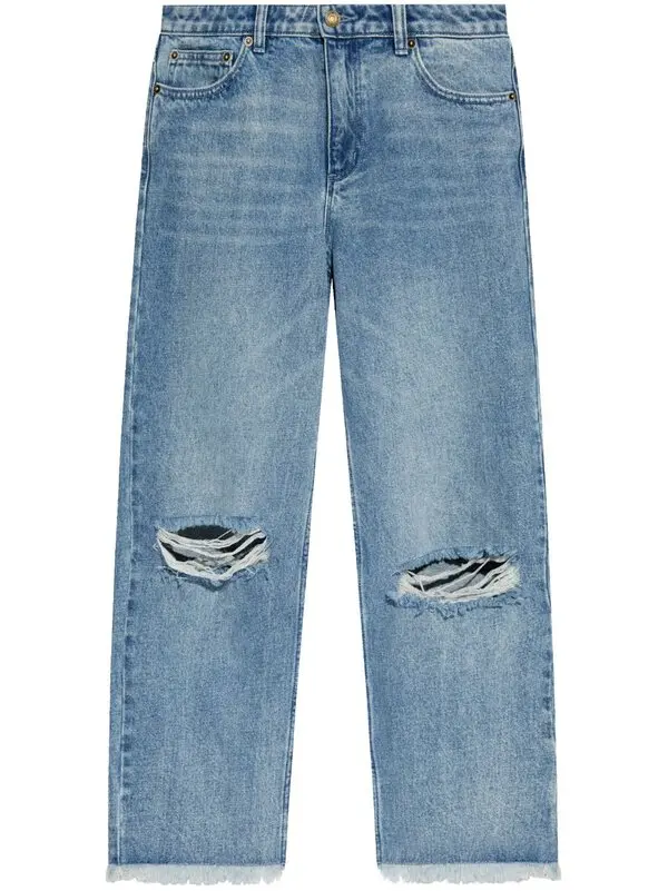 Michael Kors Ripped Straight Leg Jeans